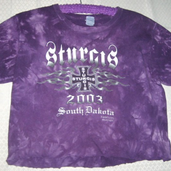 T Shirts Etc. | Tops | Y2k T Shirt Sturgis Crop Purple Tie Dye M | Poshmark